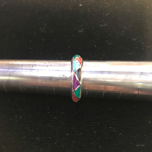 Jewelry | Zuni Sterling Silver Multicolor Inlay Ring | Poshmark